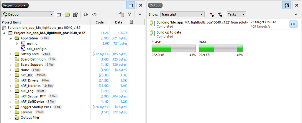 Getting a Simple On/Off BLE Peripheral Example To Work - Commented Out
